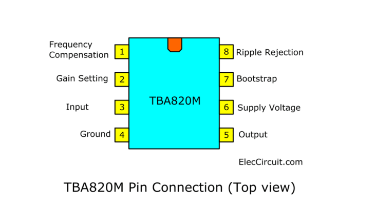 TBA820M Amplifier circuit stereo 2 watts - Eleccircuit.com