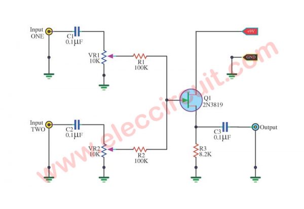 4 Simple Audio Mixer Circuits diagram using FET and ICs | ElecCircuit.com 4 Simple Audio Mixer Circuits diagram using FET and ICs | ElecCircuit.com