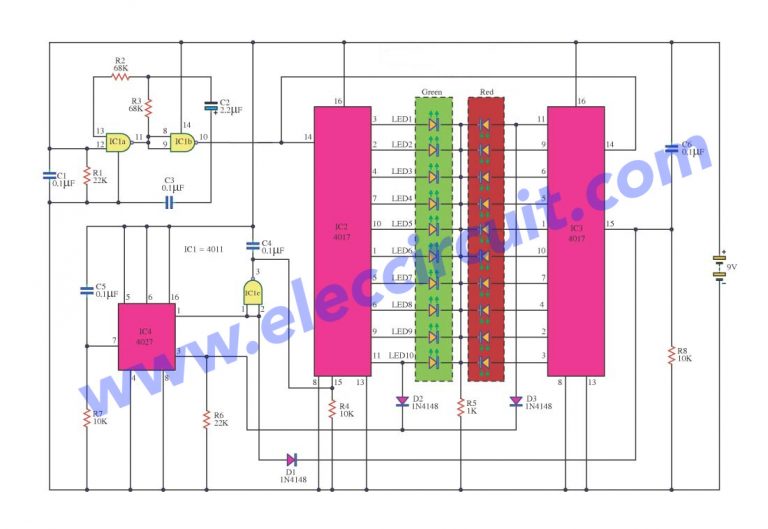 LED Light Sequencer Circuits | ElecCircuit.com LED Light Sequencer Circuits | ElecCircuit.com
