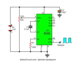 CD4046 Explained and Example Circuits (Phase-Locked Loop) | ElecCircuit.com