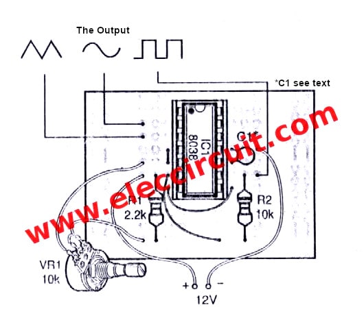 ICL8038 Mini function generator circuits | ElecCircuit.com ICL8038 Mini function generator circuits | ElecCircuit.com