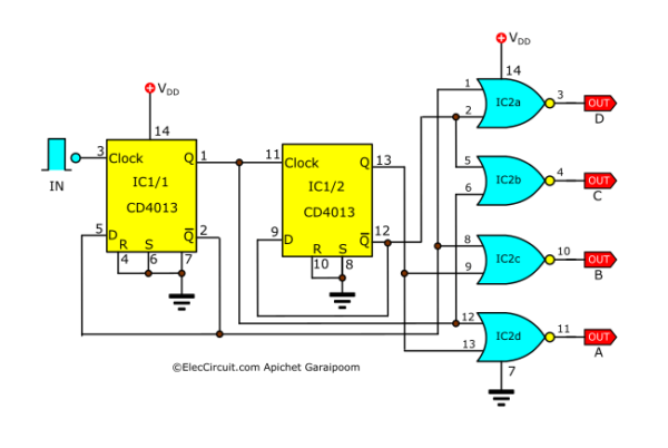 Real-World Application of CD4013 D Flip-Flop | Example Circuits | ElecCircuit.com