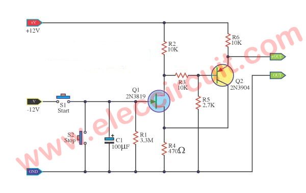 Simple time Delay Circuit using MOSFET | ElecCircuit.com Simple time Delay Circuit using MOSFET | ElecCircuit.com
