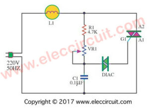 Dimmer circuit using SCR - TRIAC - ElecCircuit.com