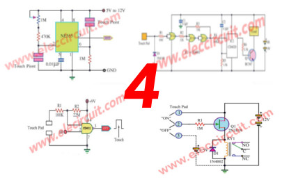 4 Touch Switch circuits | ElecCircuit.com