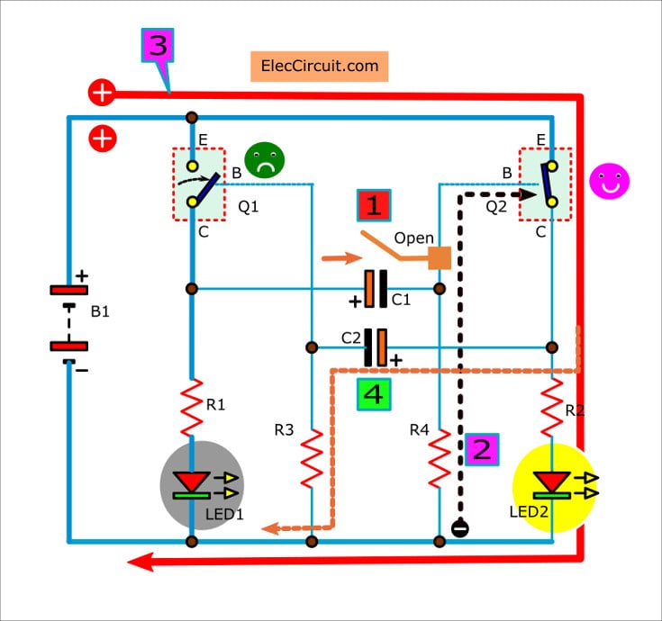 5 LED Flasher Circuits with NPN/PNP Transistors – Full Guide