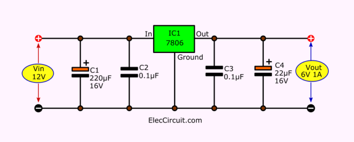 12V to 6V Converter Circuit Diagrams in 8 Different Ways