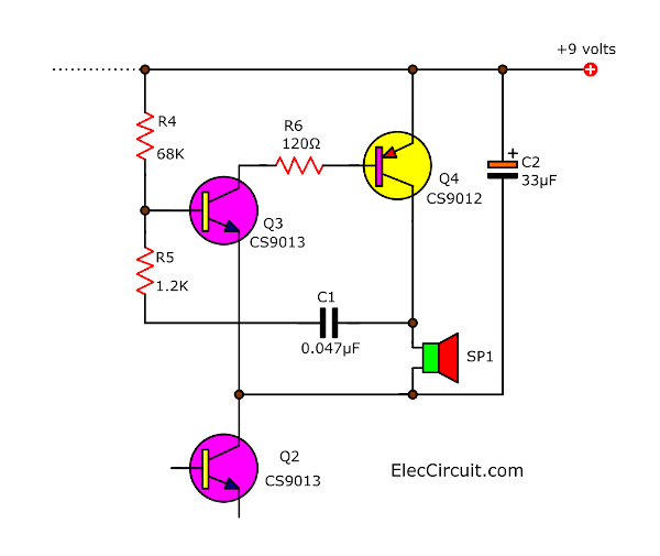 Simple Light Detector Alarm with solar sensor | Elec Circuit.com
