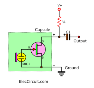 Simple Condenser Mic Preamplifier Circuit | ElecCircuit.com