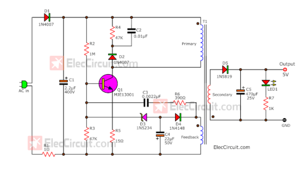 Let’s learn how Cell Phone Charger circuit work | ElecCircuit.com