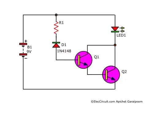 Simple Diode Over-Temperature Indicator (LED) | ElecCircuit.com